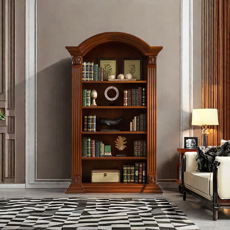 Parttlion American style solid wood arch bookcase | Wayfair