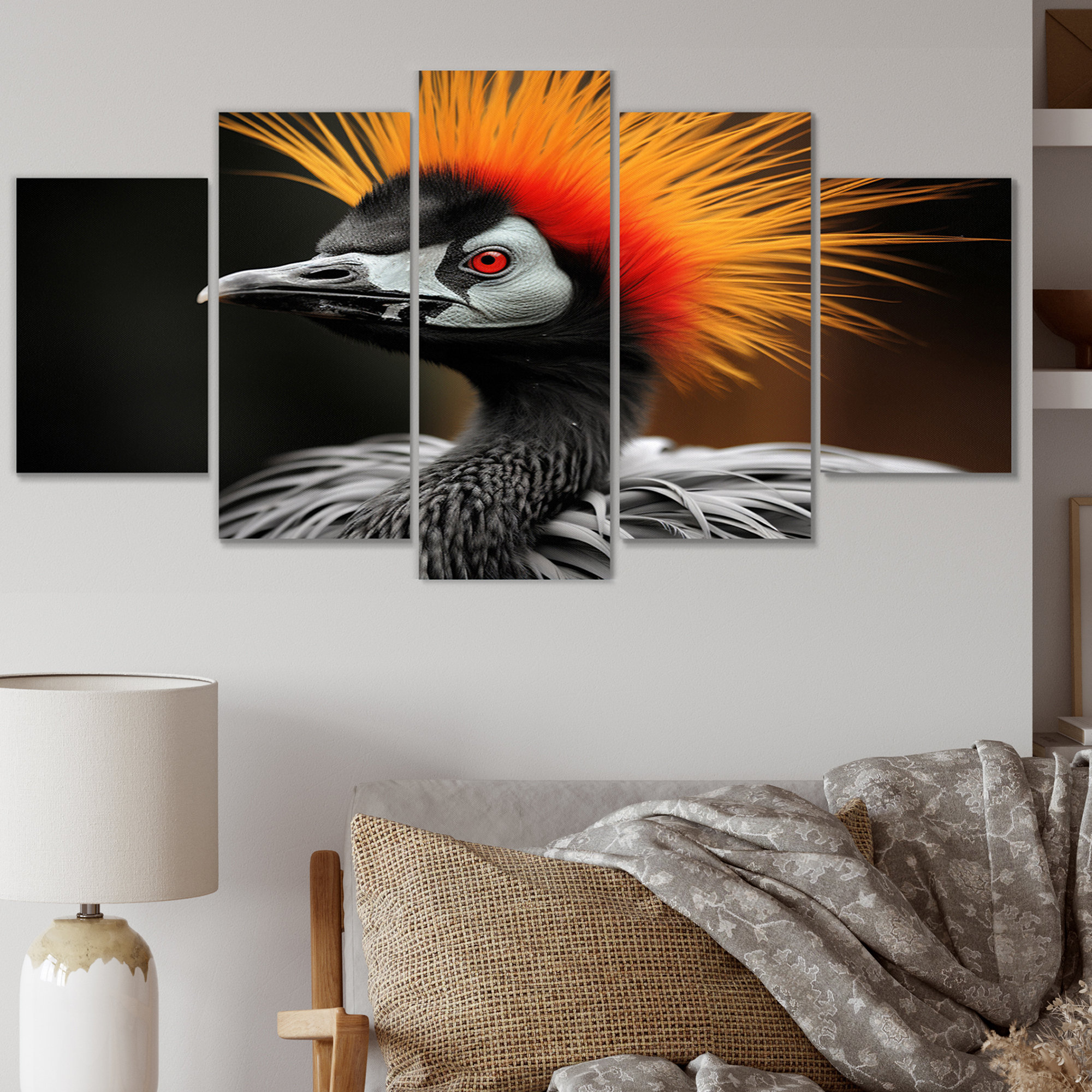 Design Art Africa Crowed Cranes Beauty II - Animals Metal Wall Art Set ...