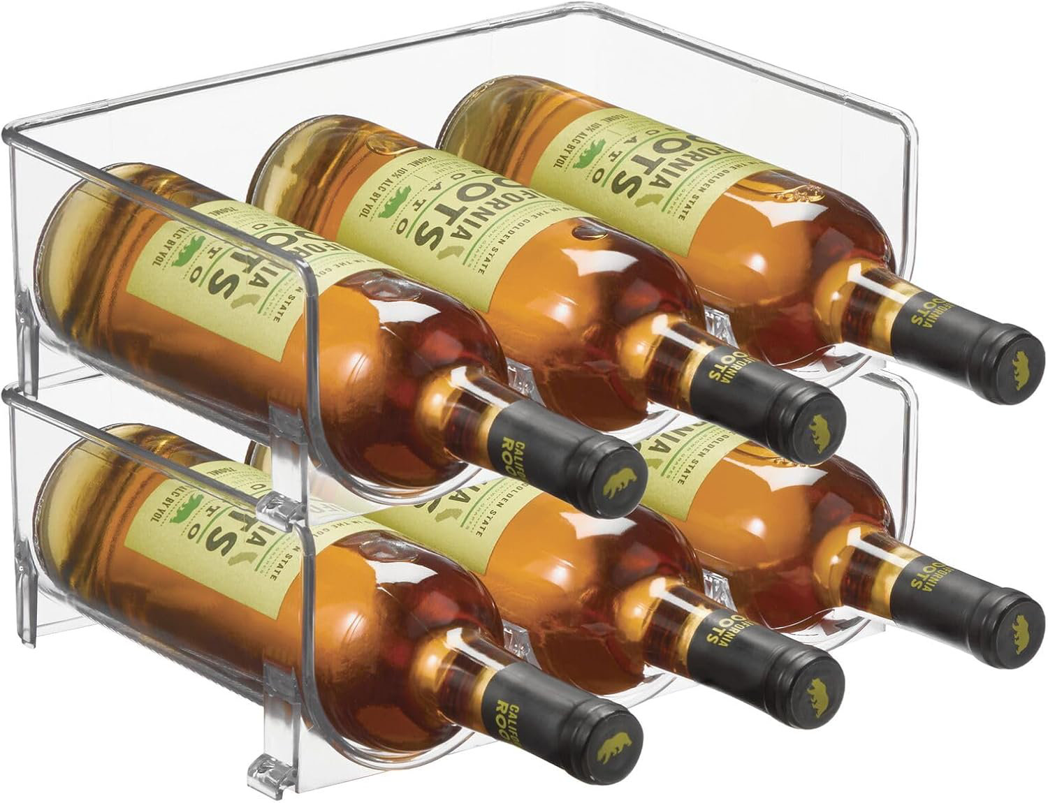 Anadea Stackable Plastic 3 Bottle Refrigerator Wine Rack - Kitchen ...