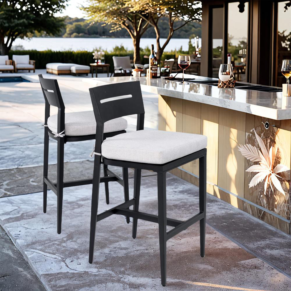 Latitude Run® Outdoor Modern Bar Stools (Set of 2) - Wayfair Canada