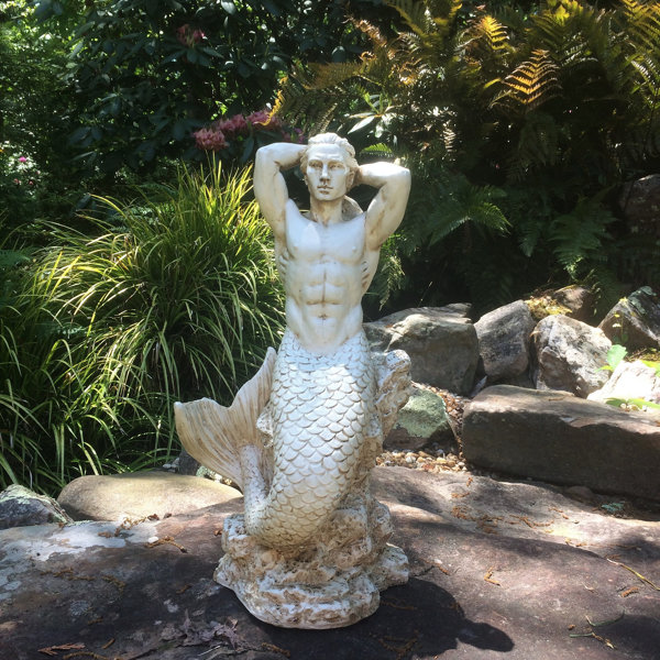 HomeStyles Life's a Beach Sexy Merman Mermaid on Coastal Rock Statue ...