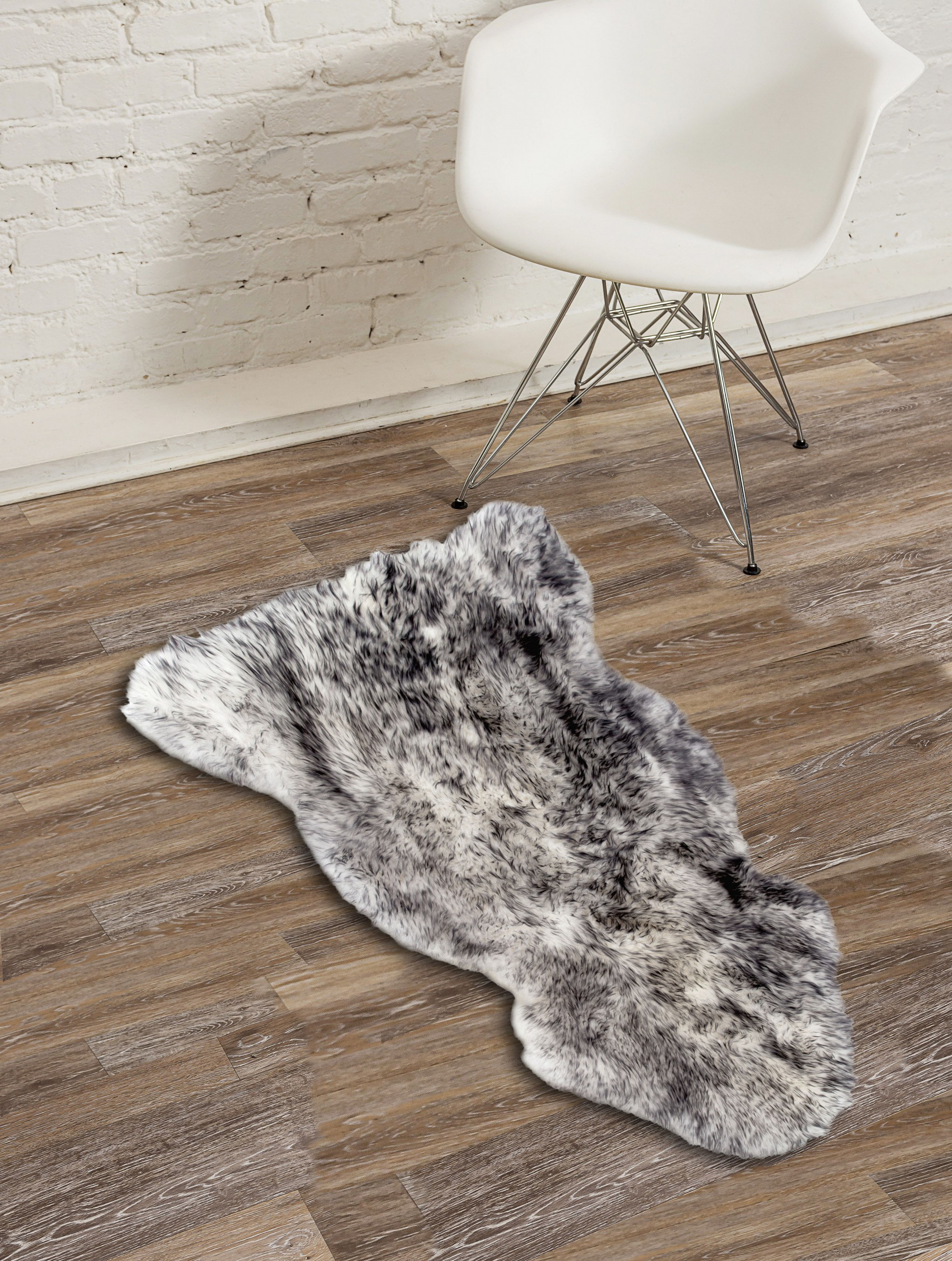 Mercer41 24" X 36" X 1.5" Gradient Grey Single Sheepskin - Area Rug ...
