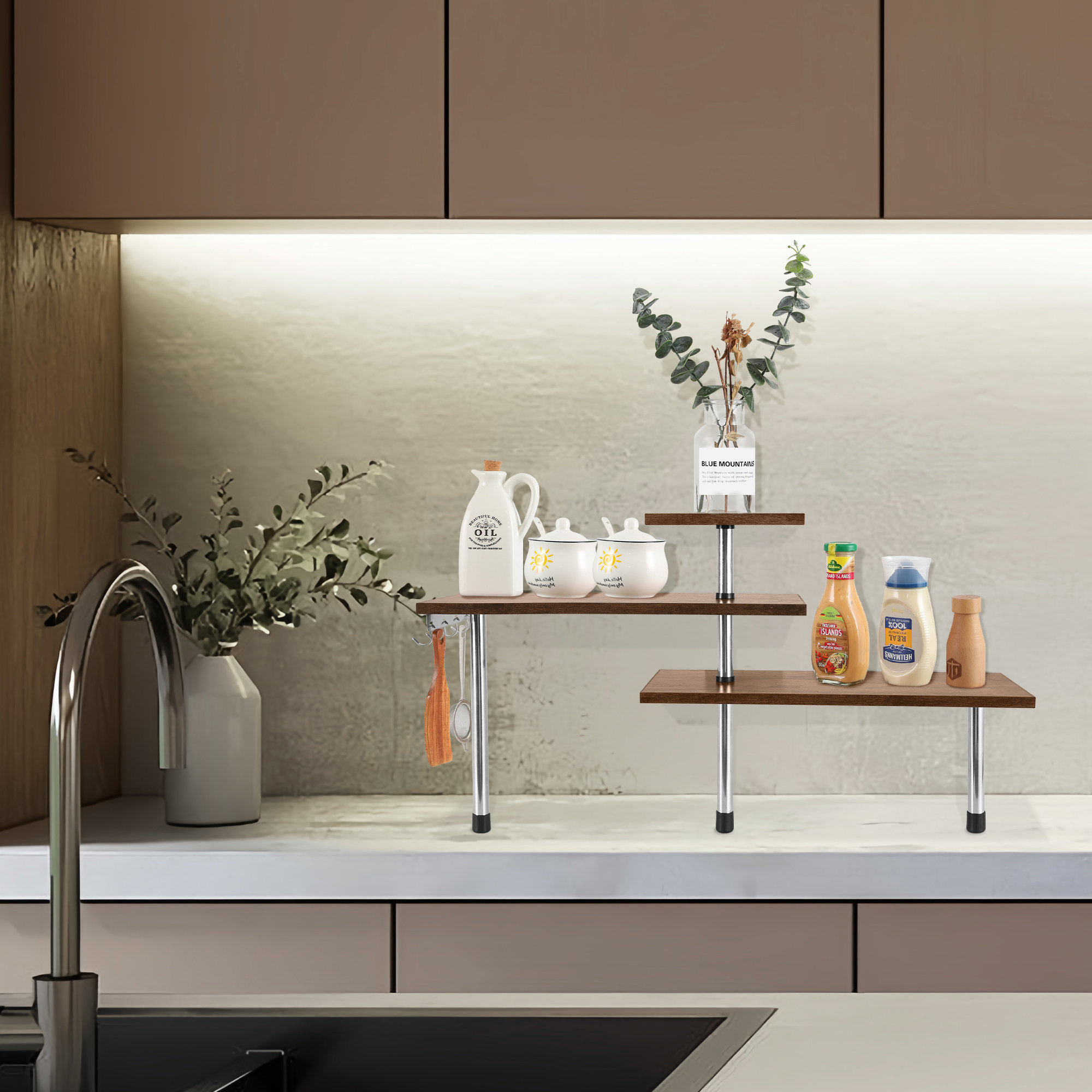 Rebrilliant Corner Counter Shelf, 3-tier Bathroom Organizers And ...