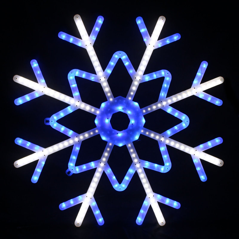The Holiday Aisle® Large Snowflake Decoration with Blue and White ...