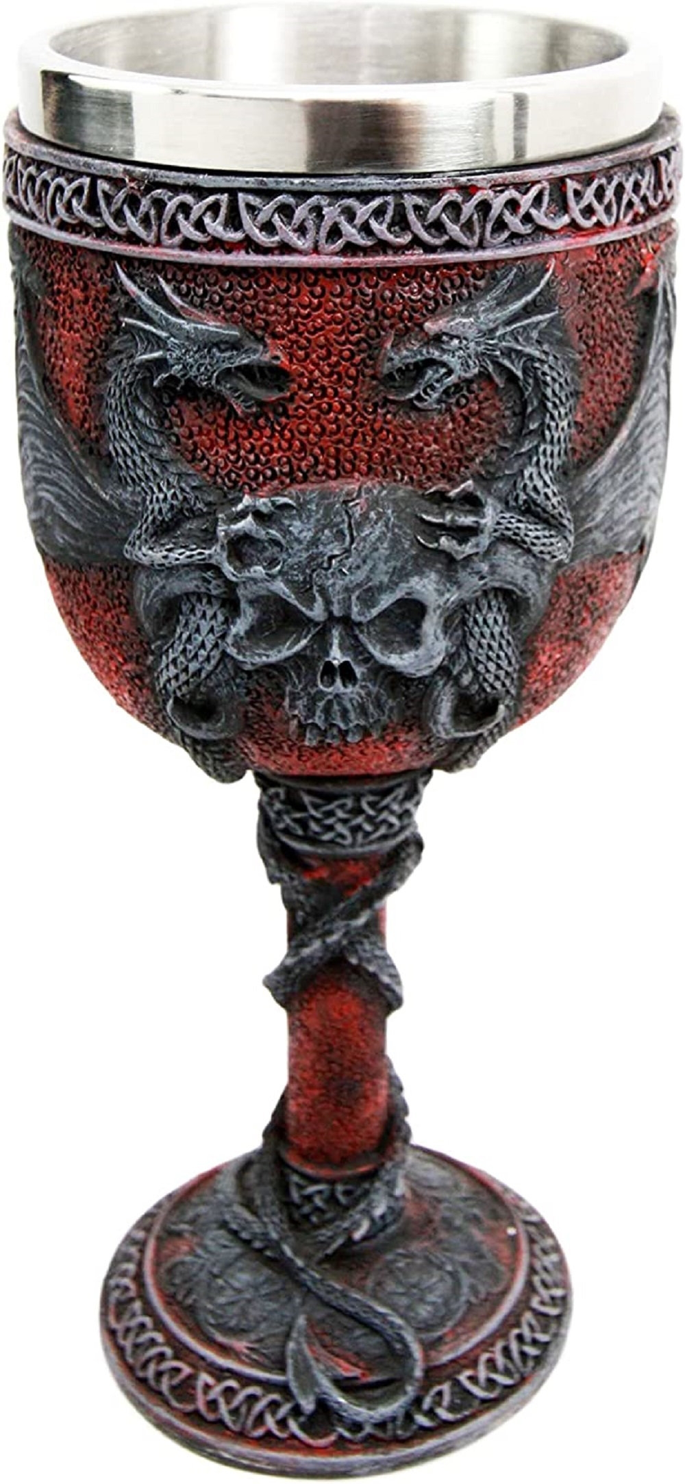 Trinx Ebros Celtic Dual Twin Dragon Blood Guarding Skull Heraldry Crest ...