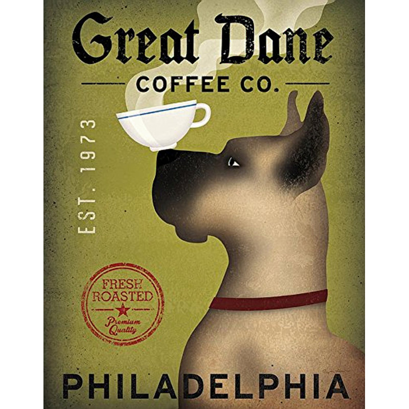 Winston Porter Great Dane Coffee by Ryan Fowler - Unframed Graphic Art ...