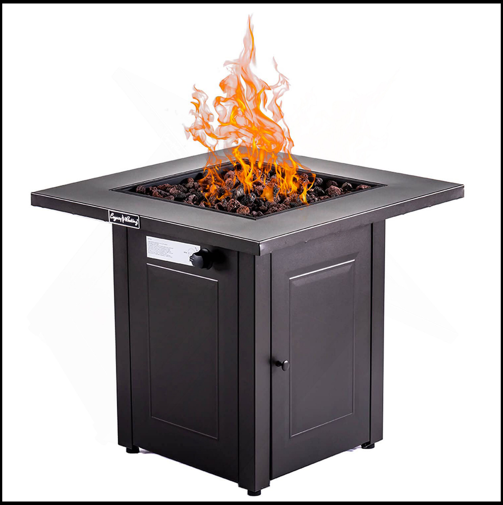 KUNMINGZHUHE 28In Propane Fire Pits Table, 50000 BTU Gas Square Outdoor ...