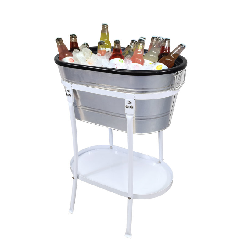 Red Barrel Studio® Ice Tub Beverage Ice Bucket with Stand Party Mobile ...
