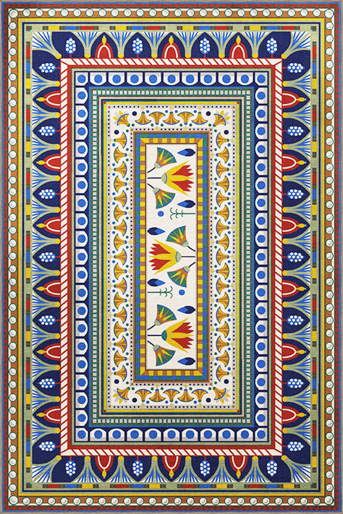 Dakota Fields Multi Color Geometric Shape and Flower Pattern Modern ...