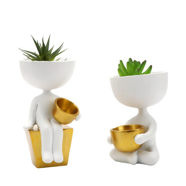 Trinx Ebbs 2-Piece Pot Planter Set & Reviews | Wayfair