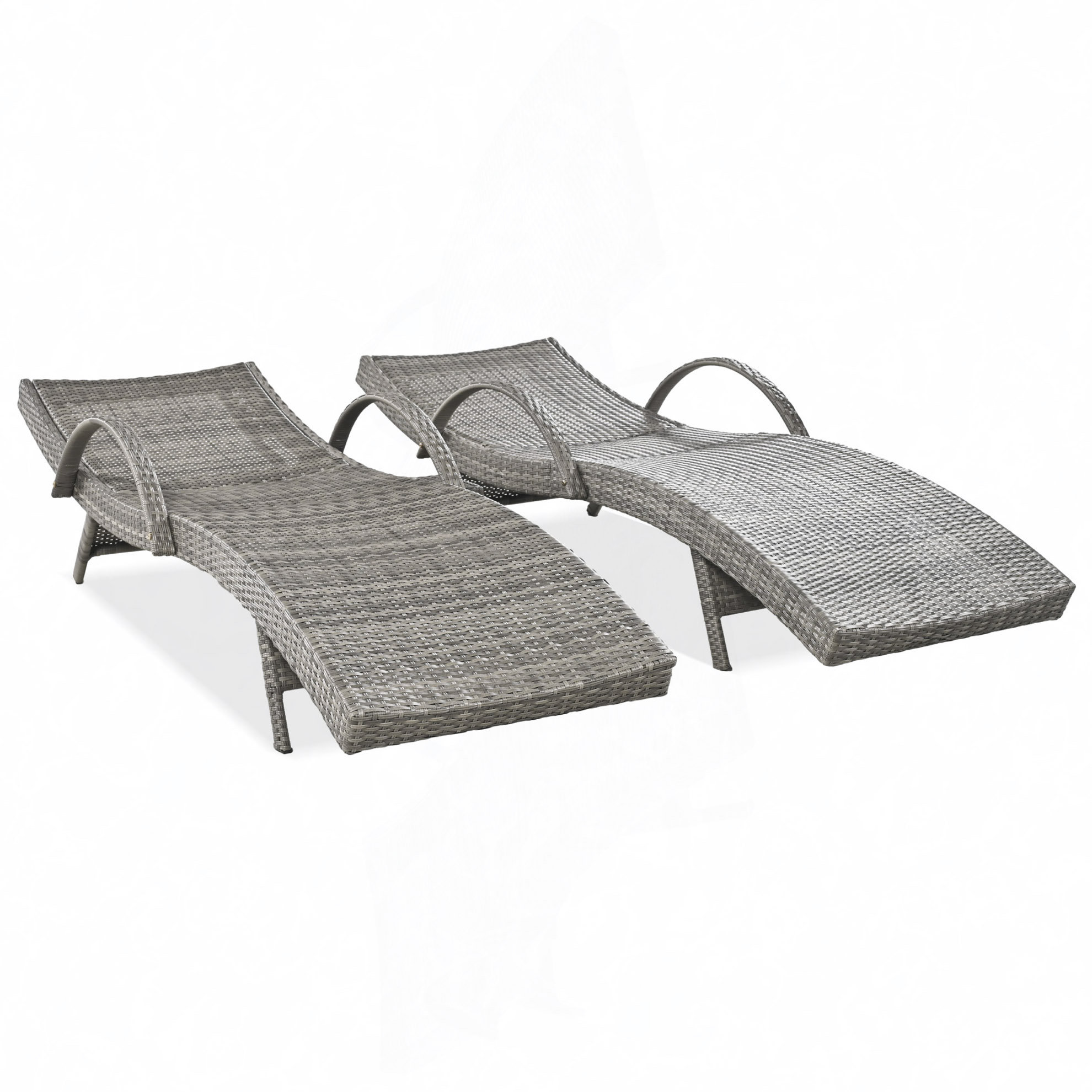 Latitude Run® 80'' Outdoor Wicker Chaise Lounge Chairs Set Of 2, Patio ...