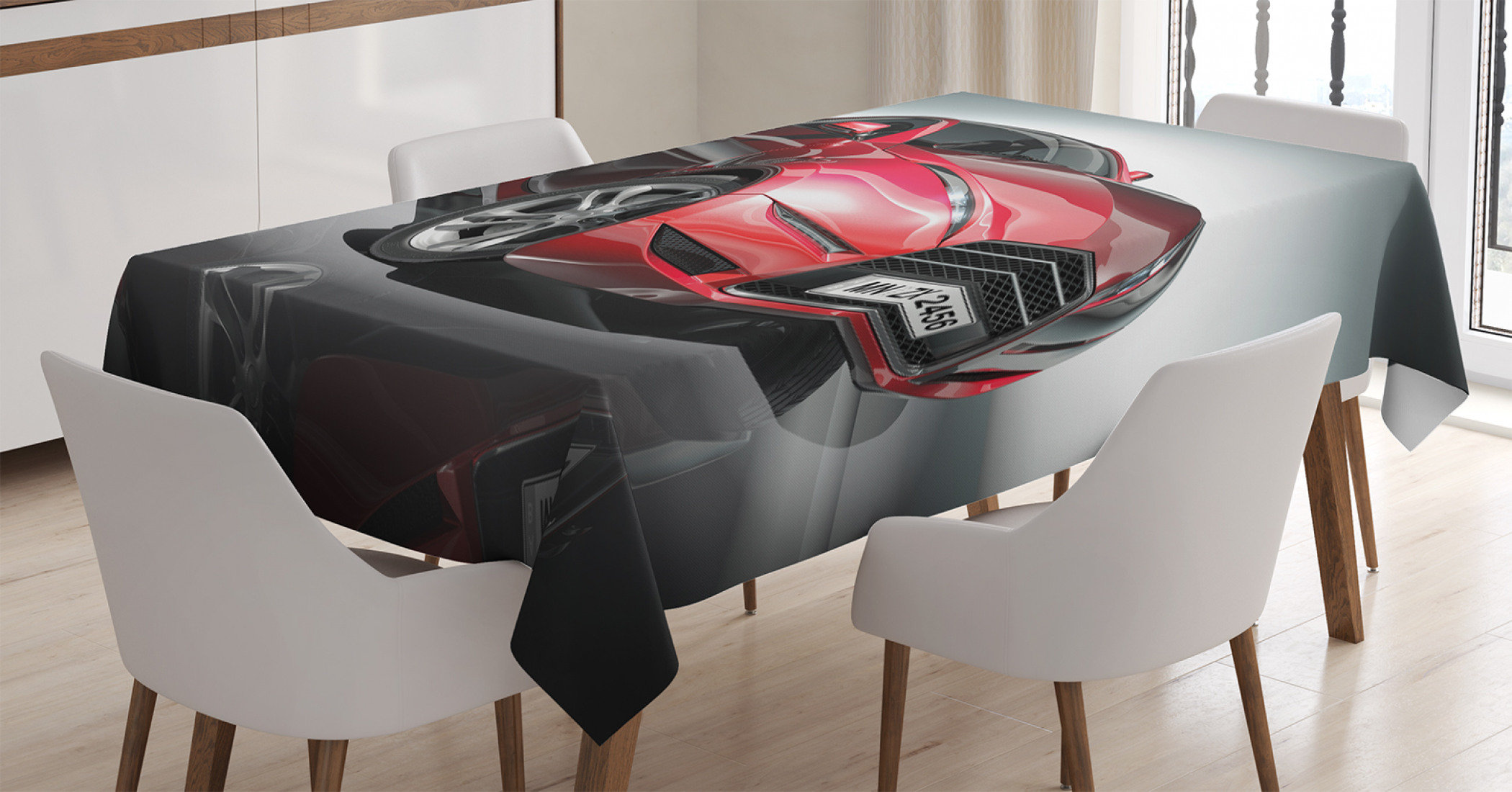East Urban Home Cars Tablecloth, Modern Era Sports Car Designed For ...