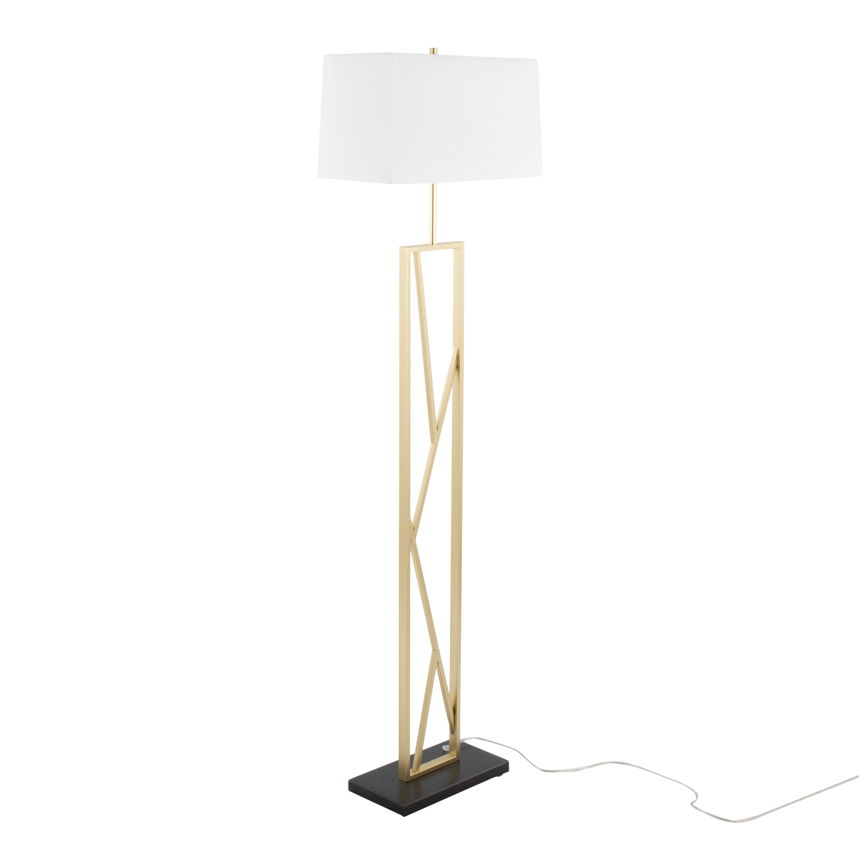 Mercer41 66'' Gold/Black Traditional Floor Lamp | Wayfair