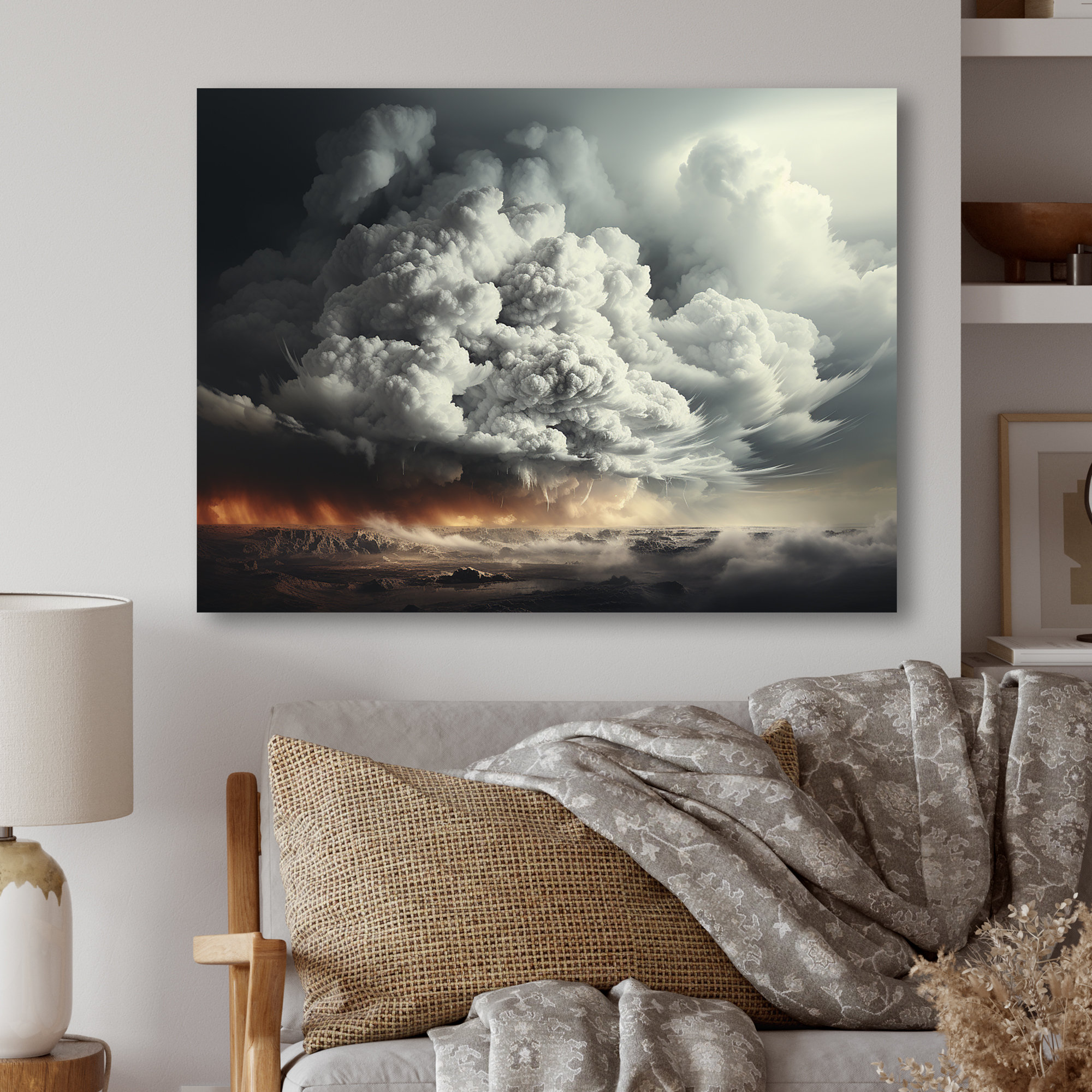 Beachcrest Home™ Ethereal Stormy Skies Horizon II - Storms Metal Wall ...