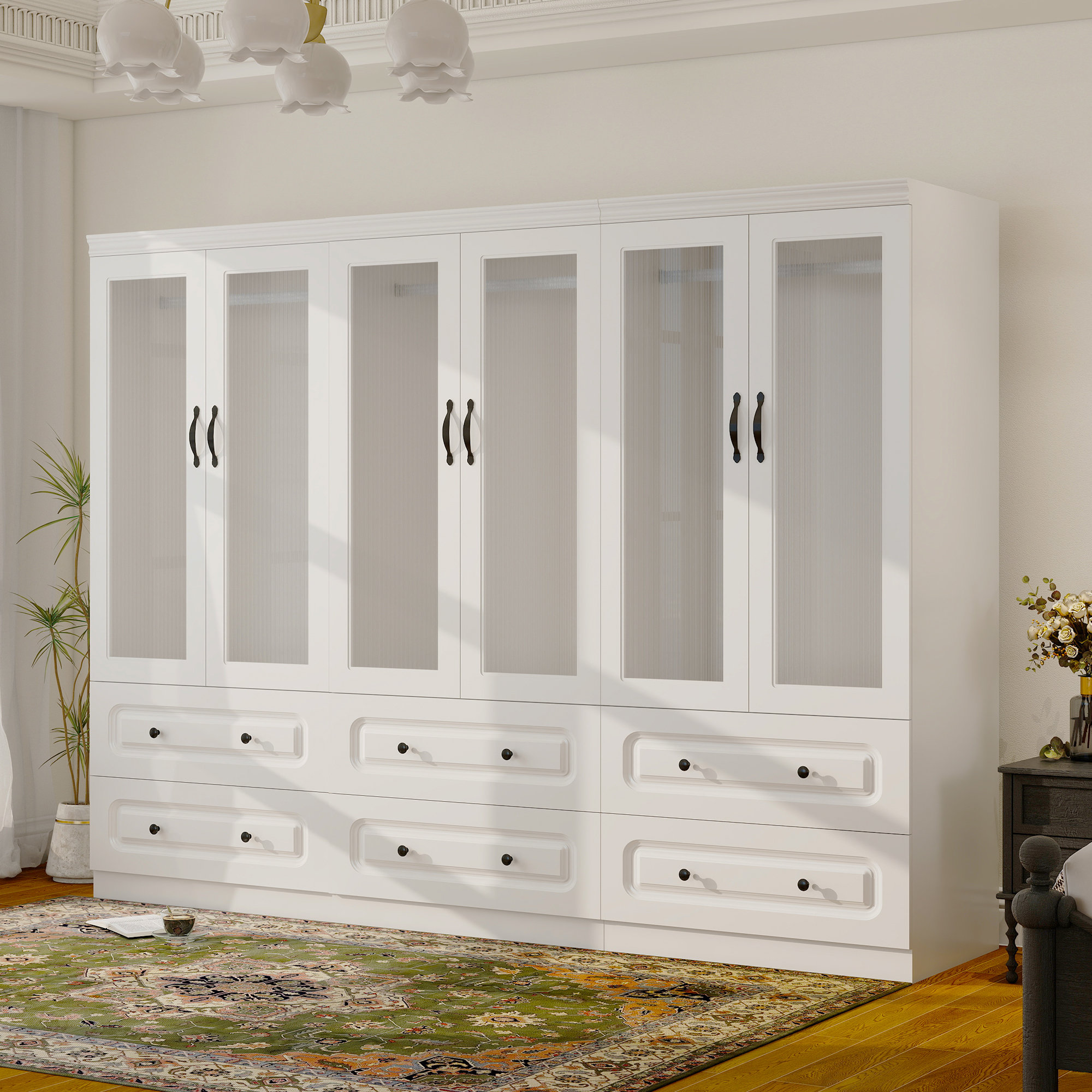 Lark Manor™ 3-Piece Solid Manufactured Wood Armoire Wardrobe with ...