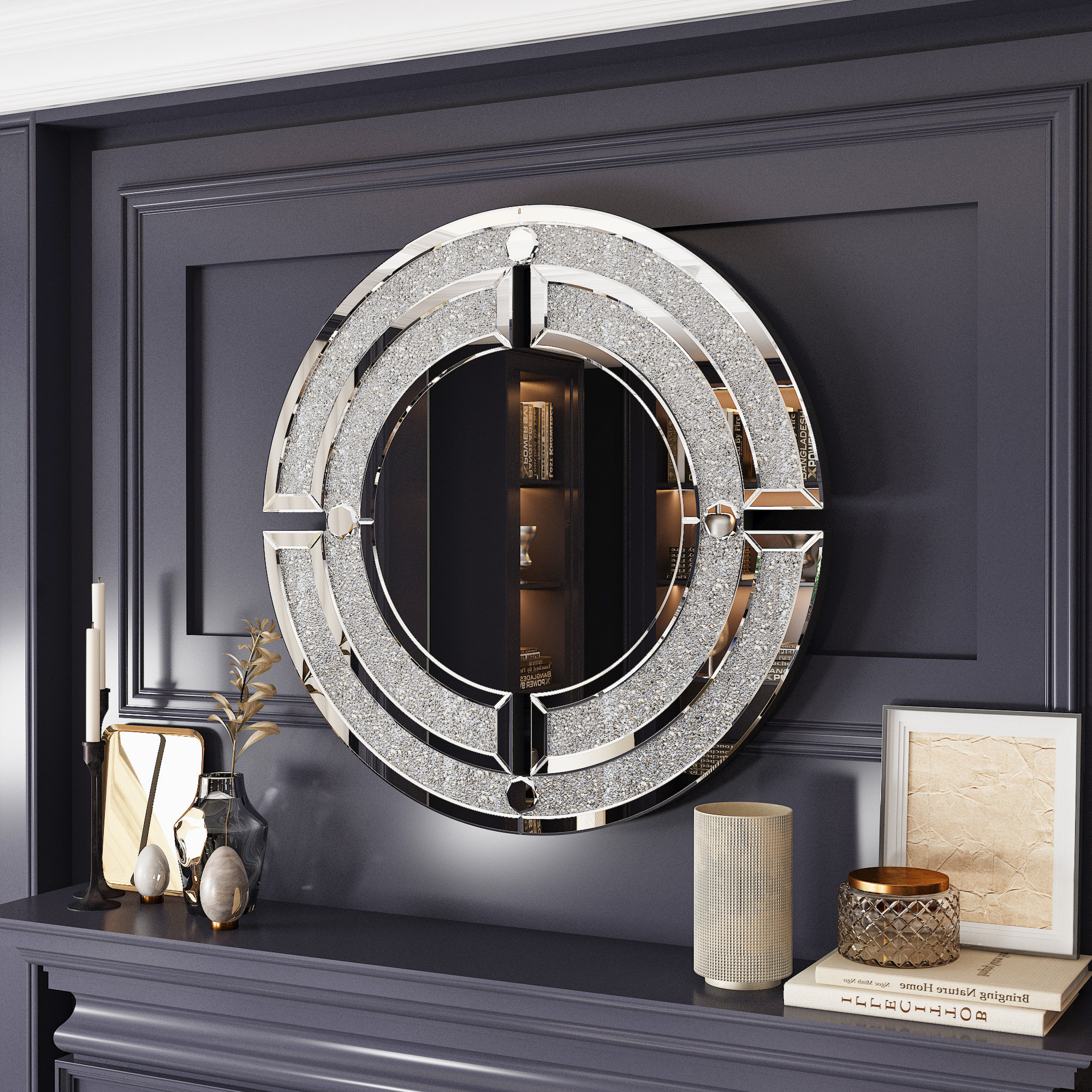House of Hampton® Round Decorative Glass Mirror | Wayfair