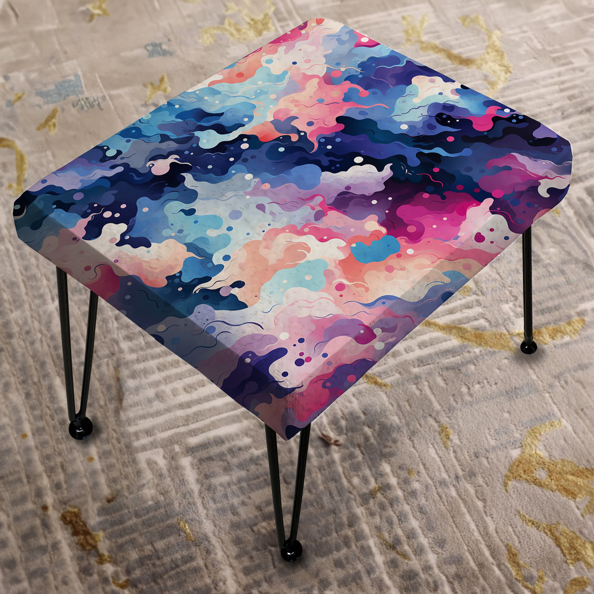 Design Art Celestial Disguise Undulation - Abstract Rectangle Ottoman ...