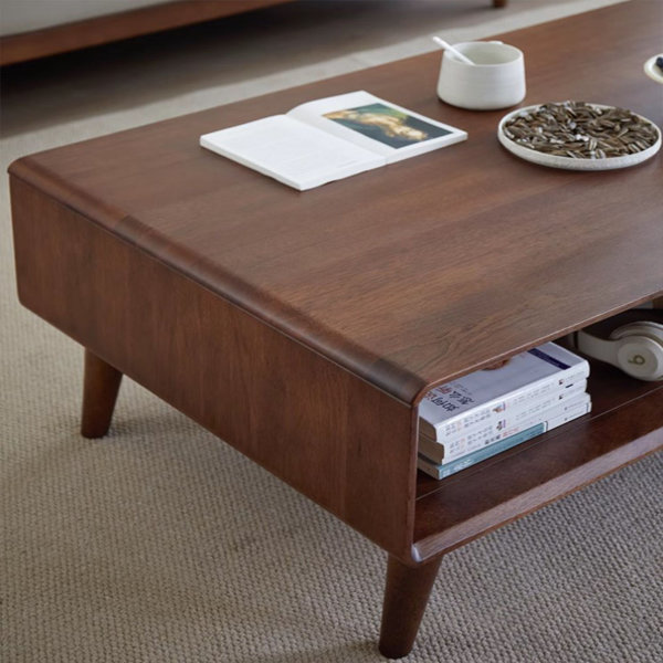 jessica Modern Simple Walnut Coffee Table Solid Wood Coffee Table | Wayfair