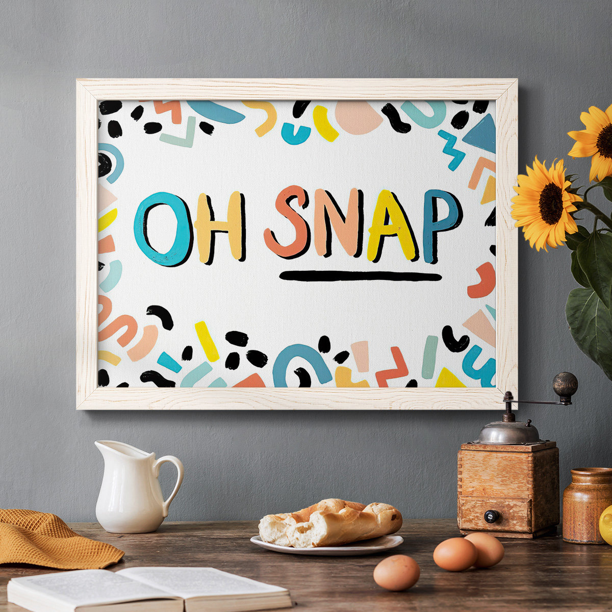 Ebern Designs 90s Phrases Oh Snap II-2779306 Framed On Canvas Print ...