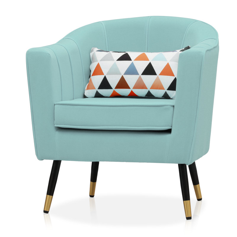 Mercer41 Meribeth Upholstered Accent Chair, Suede Armchair Comfy Club ...