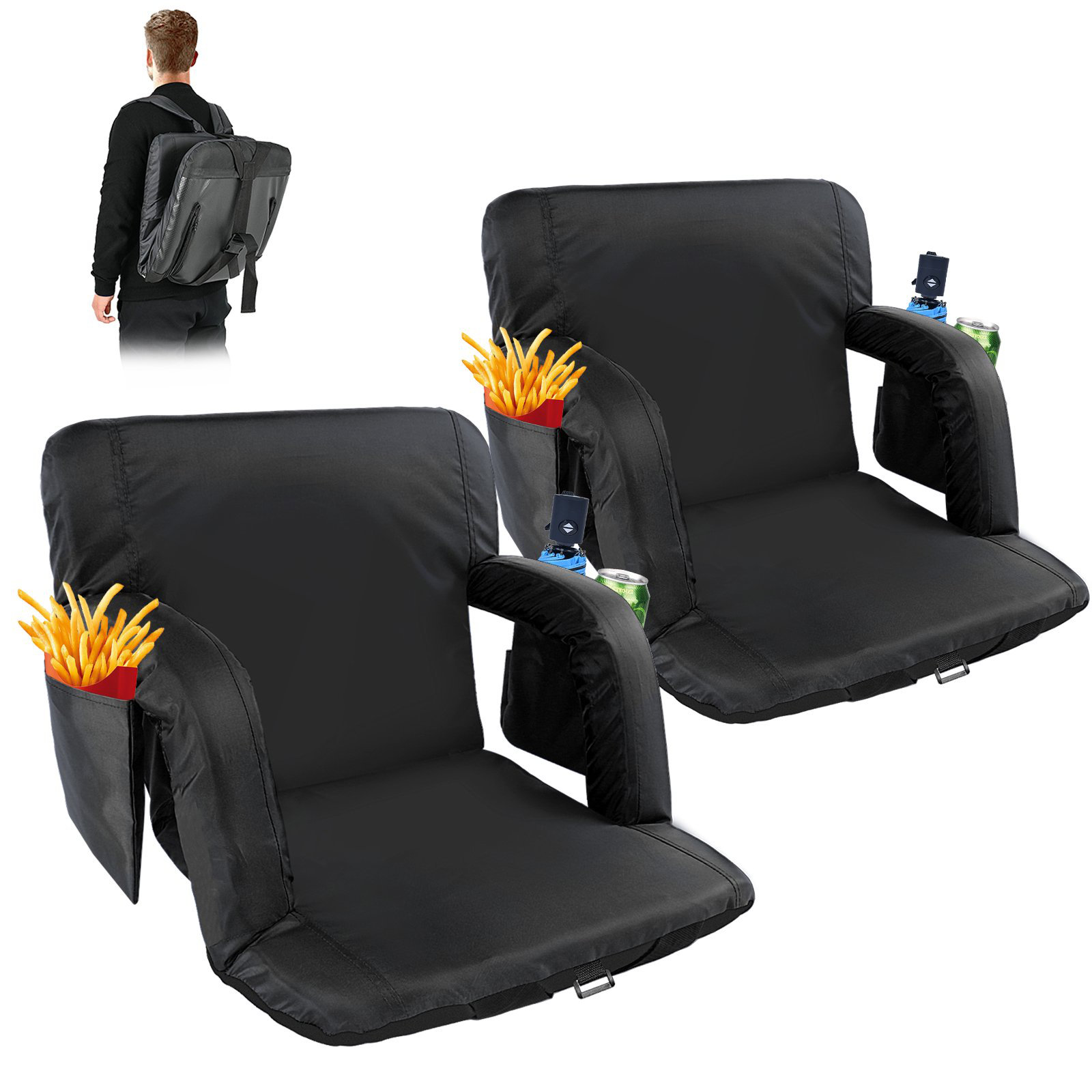 Latitude Run® Jaisigh Benches Portable Reclining Stadium Seats, Stadium ...