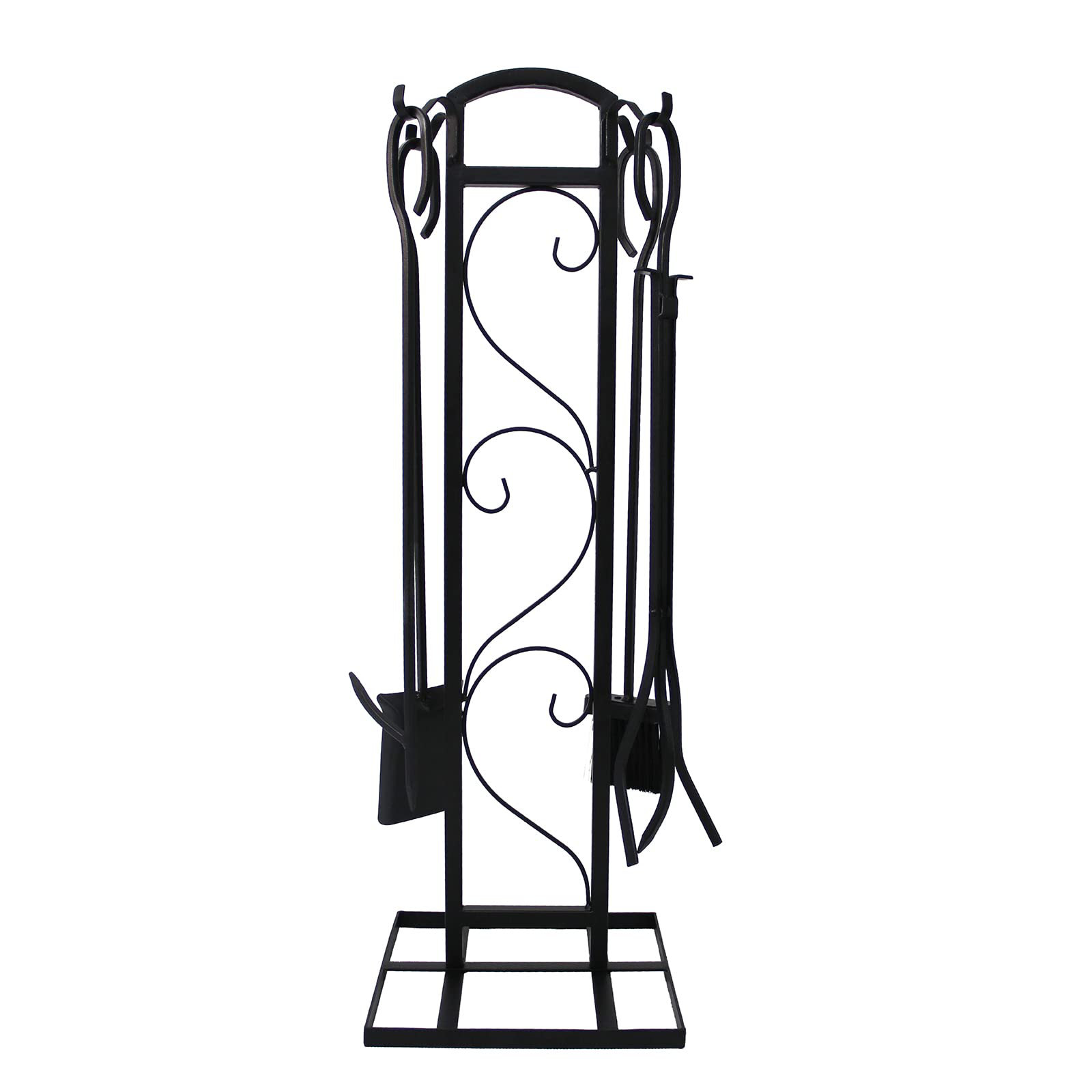 Red Barrel Studio® 33-Inch Wrought Iron 5-Piece Fireplace Tool Set With ...