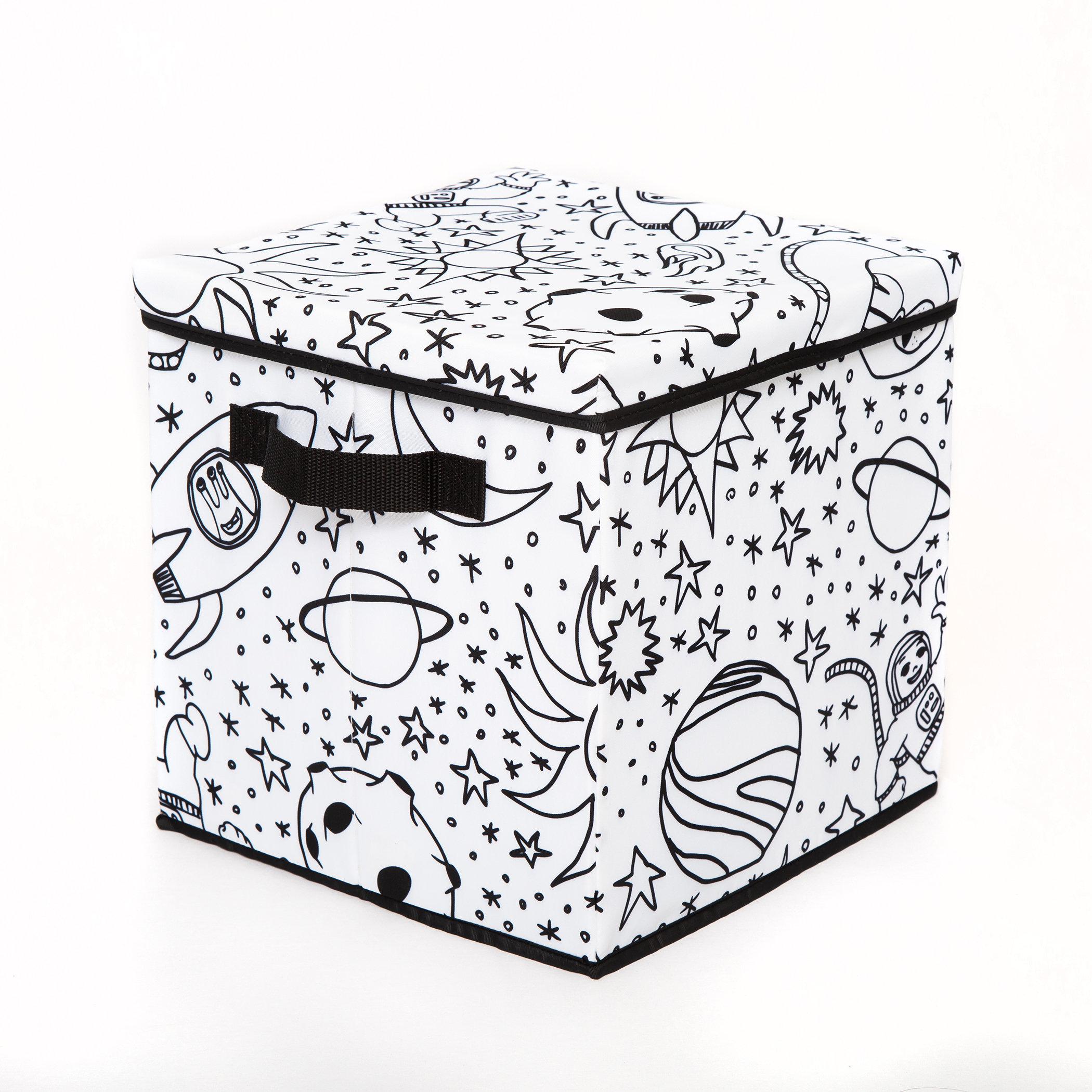 Baum Kid''s Colouring Lidded Storage Cube With 4 Pack Of Washable ...