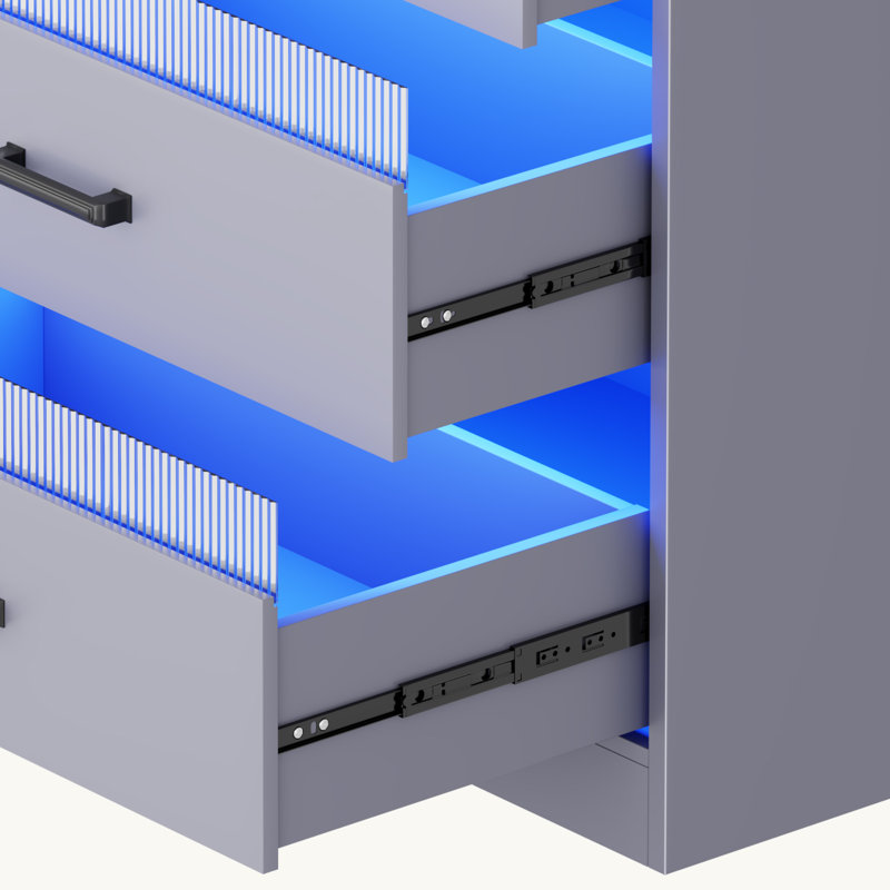 Wrought Studio™ 6-Drawers Dresser With LED Light and USB Port & Reviews ...