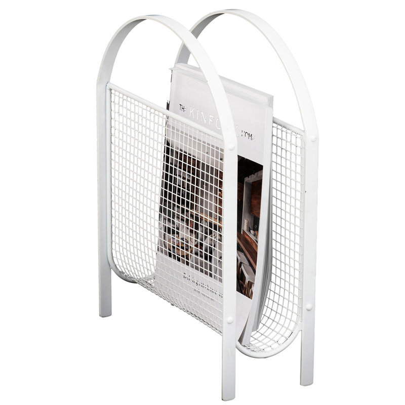 Ebern Designs White Metal Decorative Magazine Racks Holder | Wayfair