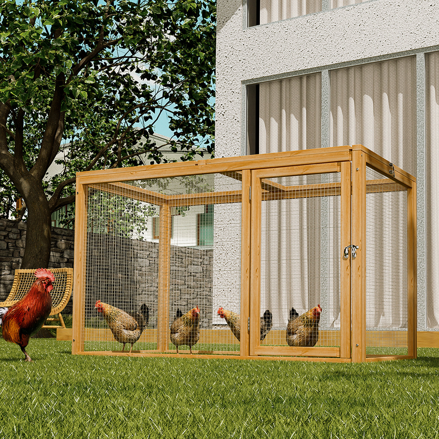 Tucker Murphy Pet™ Poulailler avec enclos à poules 8,8 pieds carrés ...