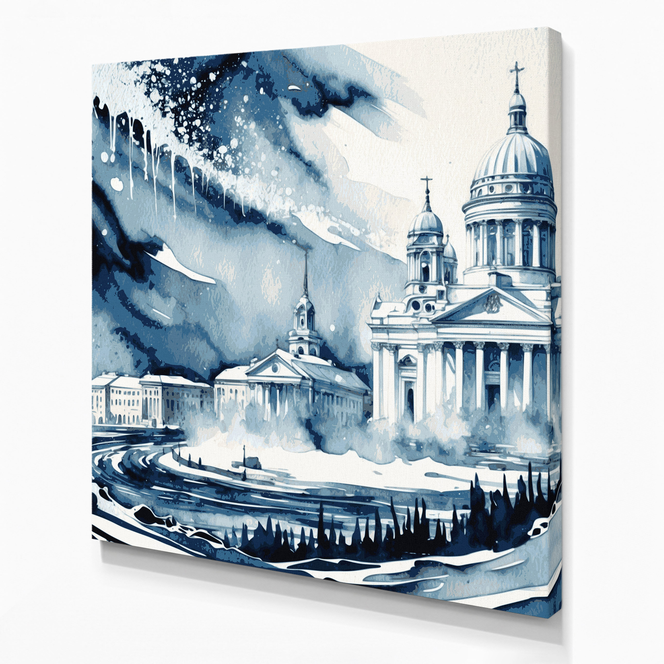 Breakwater Bay Cities Helsinki Finland Gray Canvas Wall Art | Wayfair