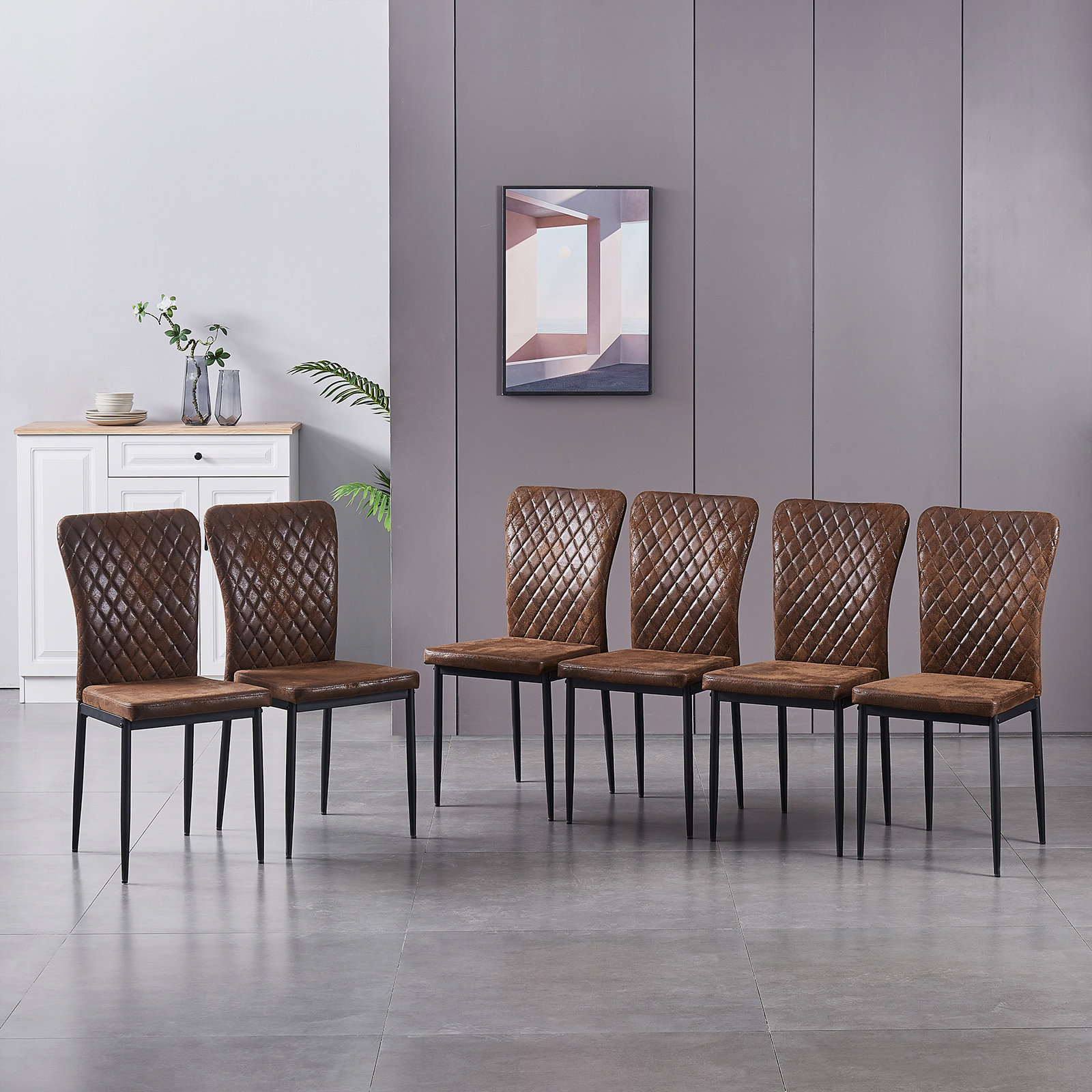 Latitude Run® Sahiba Fabric Upholstered Suede Dining Chair & Reviews ...