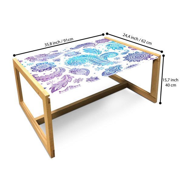 East Urban Home Vintage Coffee Table, Abstract Flowers And Leaves ...