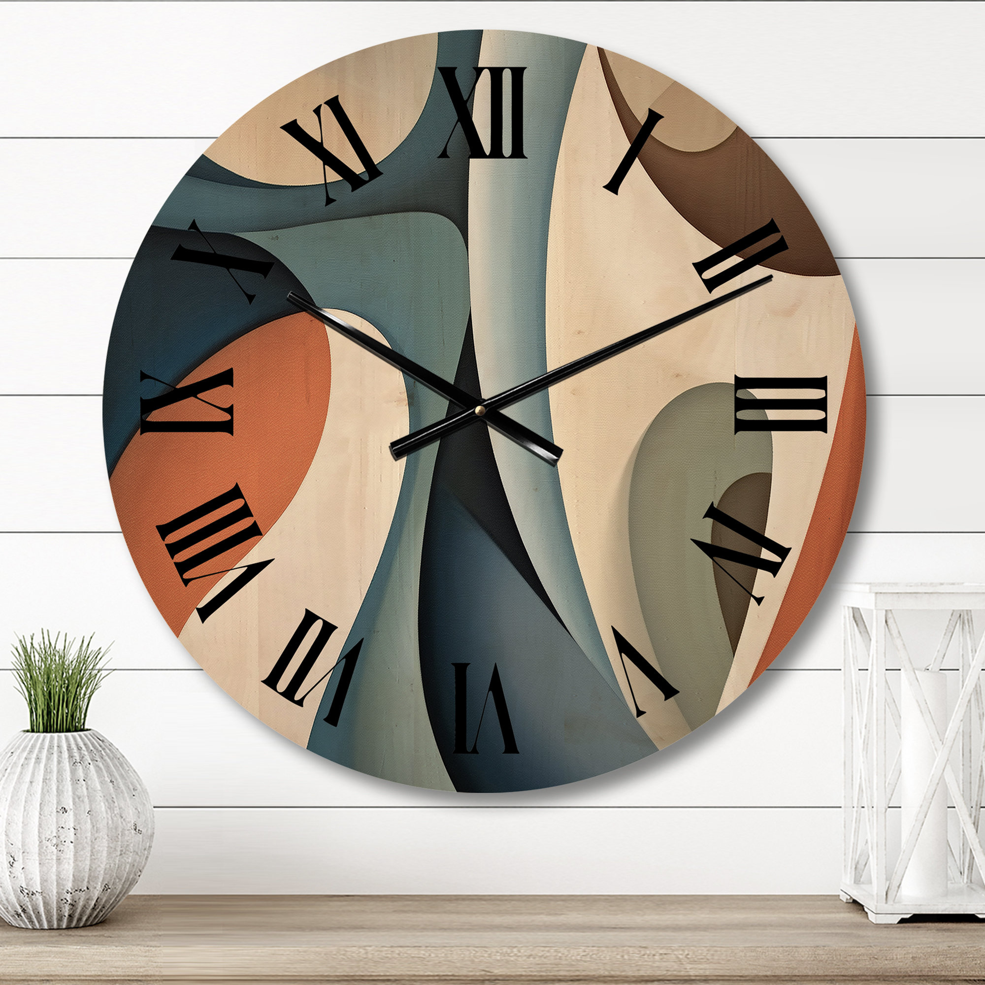 East Urban Home Blue Orange Symmetrical Visions - Abstract Shapes ...