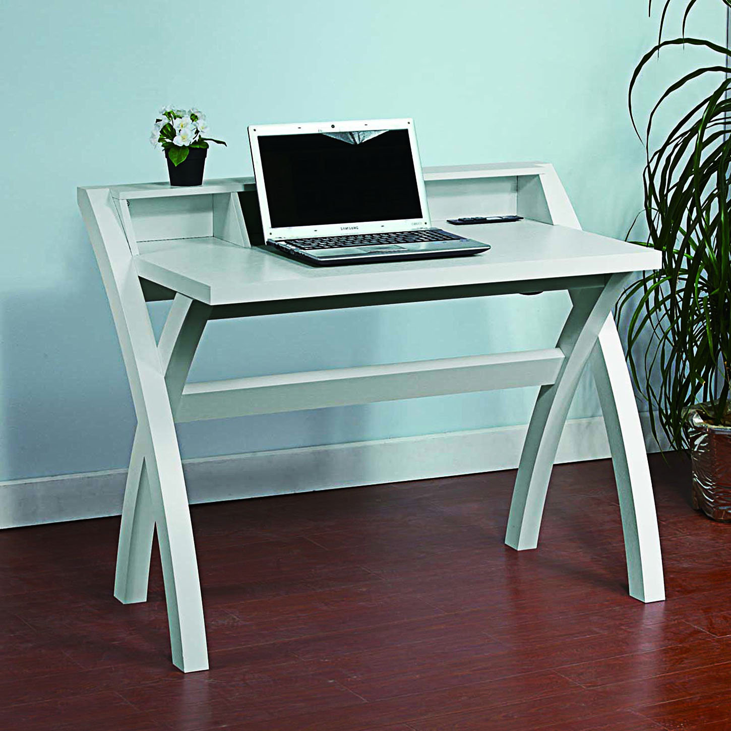 17 Stories Crosshatch Desk, Workstation Desk With Usb/Power Outlet ...