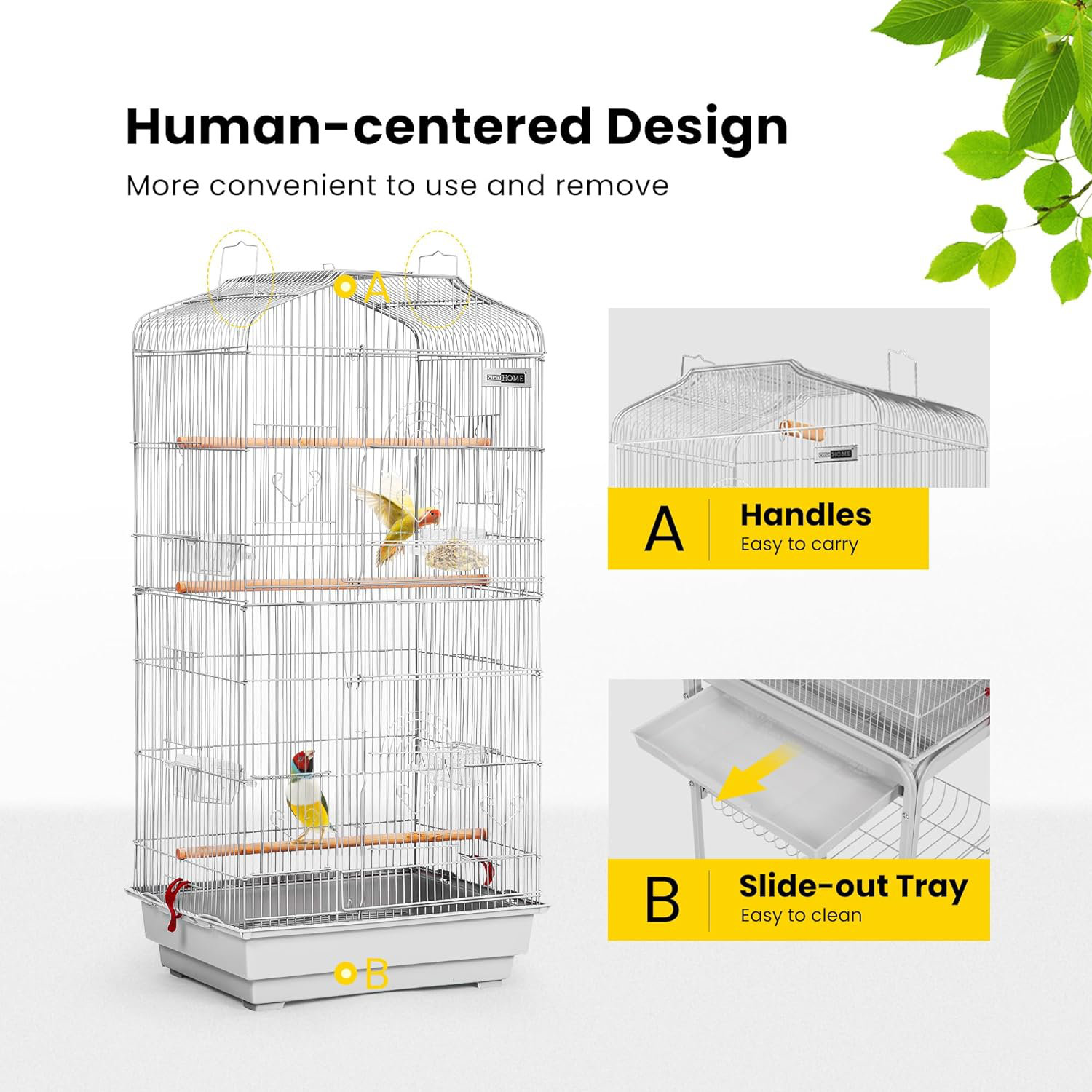 Tucker Murphy Pet™ Zora 64'' Iron Flat Top Travel Bird Cage with Wheels ...