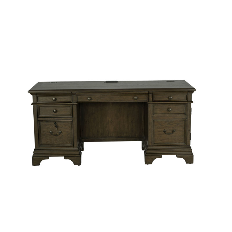 Canora Grey Rothi 66'' W Rectangle Executive Desk with and Cabinet ...