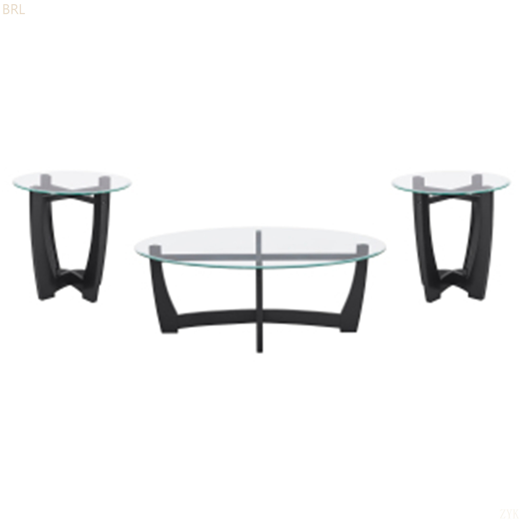 Latitude Run® 48 Inch Oval Glass Coffee Table, Round Coffee Table ...