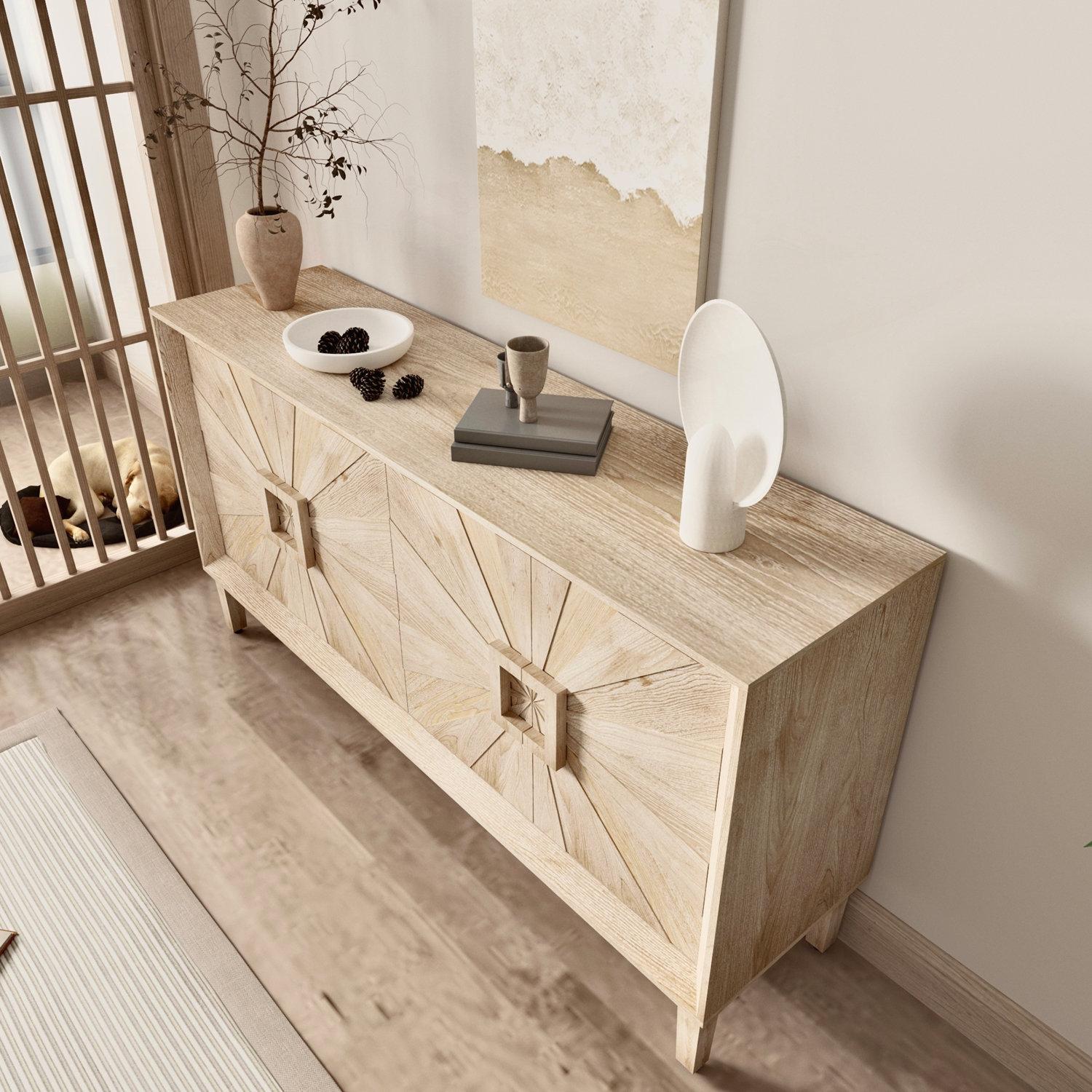 Lark Manor™ Premium Rustic Farmhouse Credenza with Stunning Design and ...