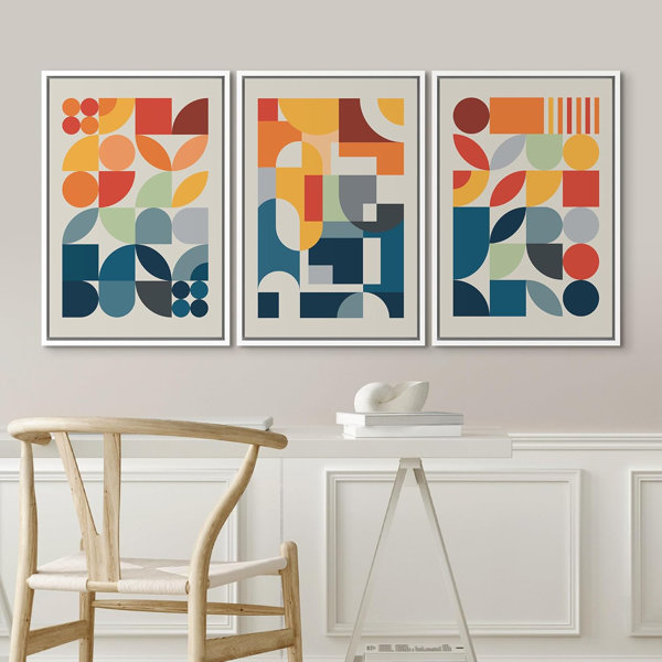 IDEA4WALL Mid Century Shape 3 - Pieces | Wayfair