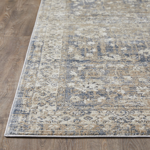 Lark Manor Amair Performance Blue/Cream/Gray Rug & Reviews | Wayfair