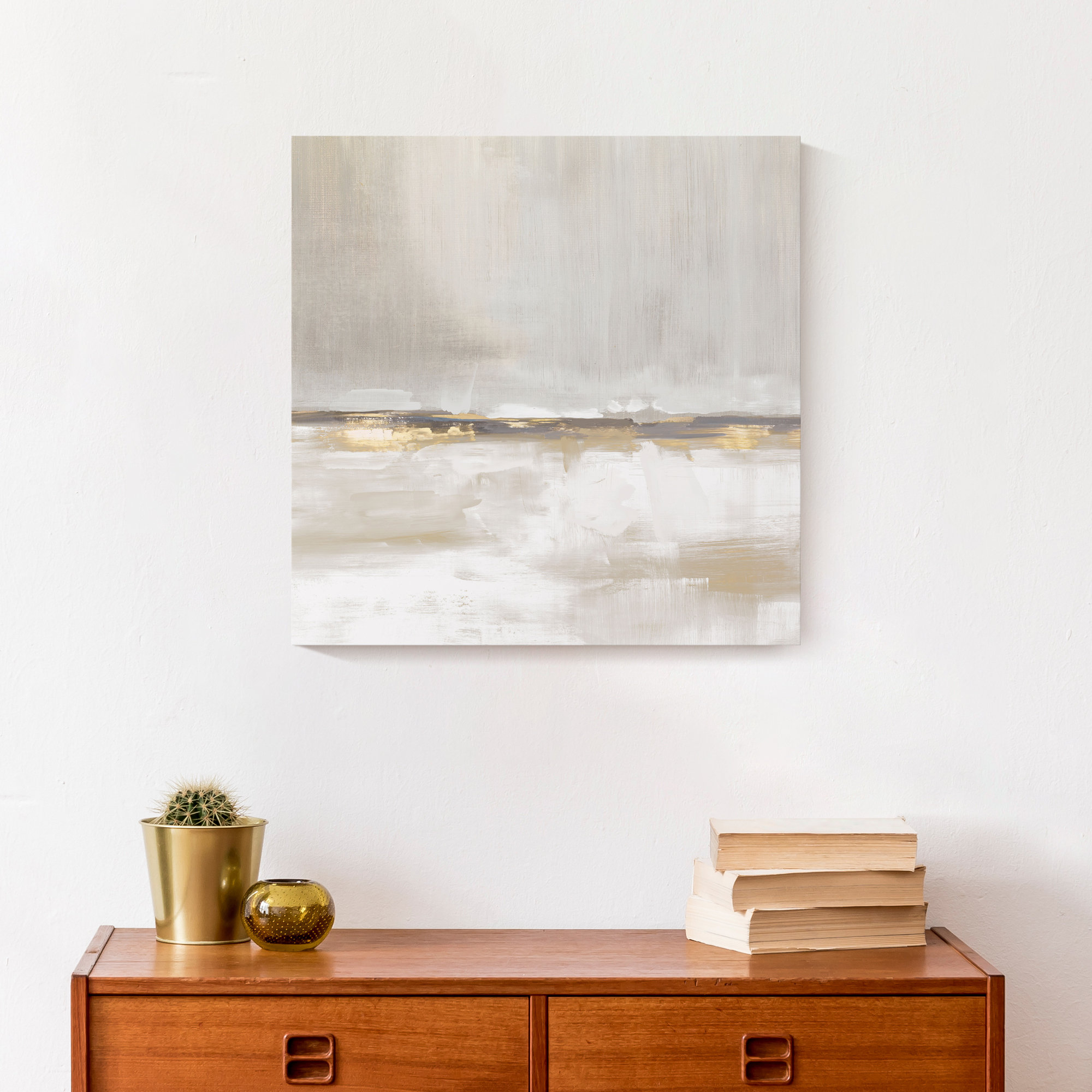Wrought Studio™ Golden Abstract Horizon Print On Canvas | Wayfair