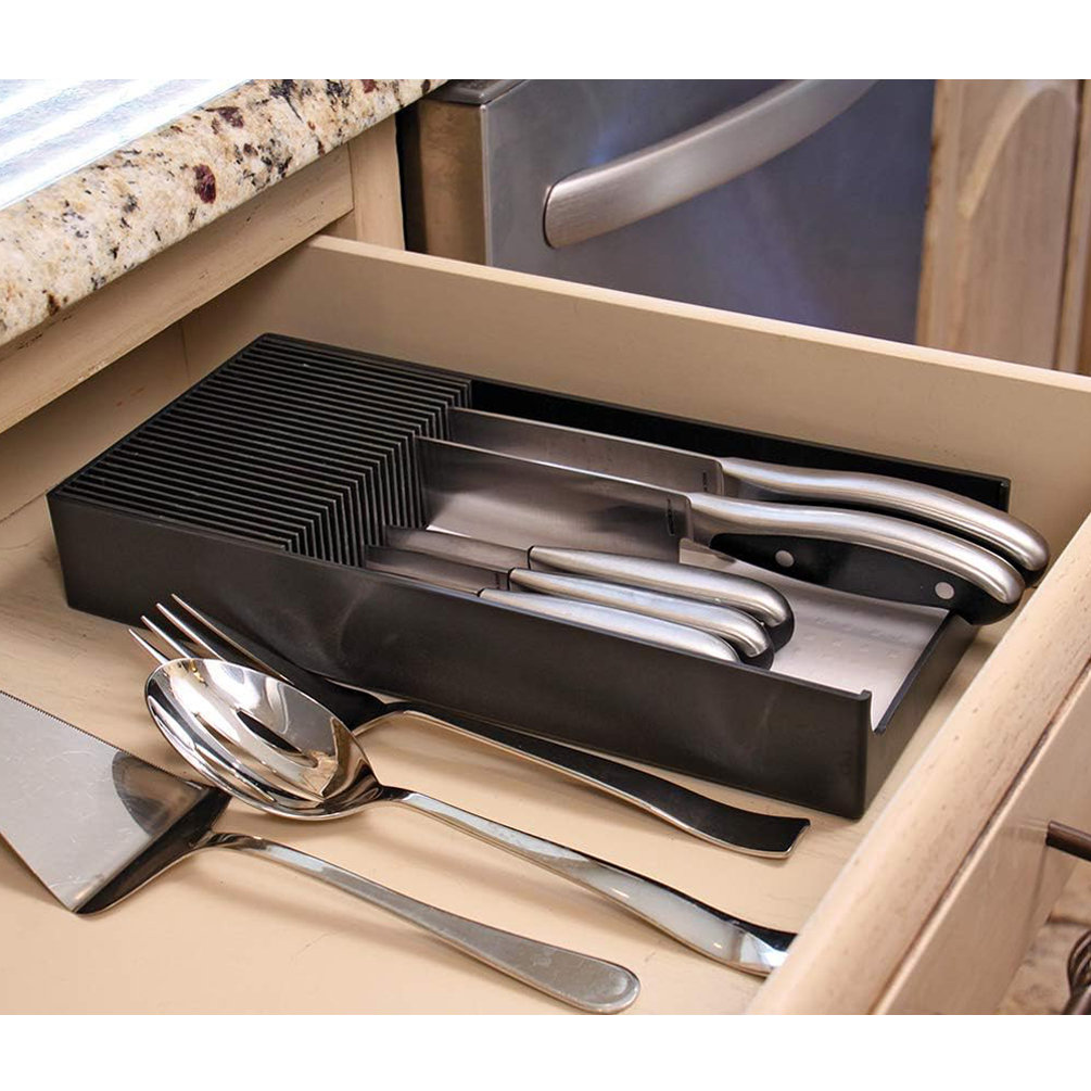 NIHAISHI Plastic Knife Drawer Organizer -In-Drawer Kitchen Knife ...