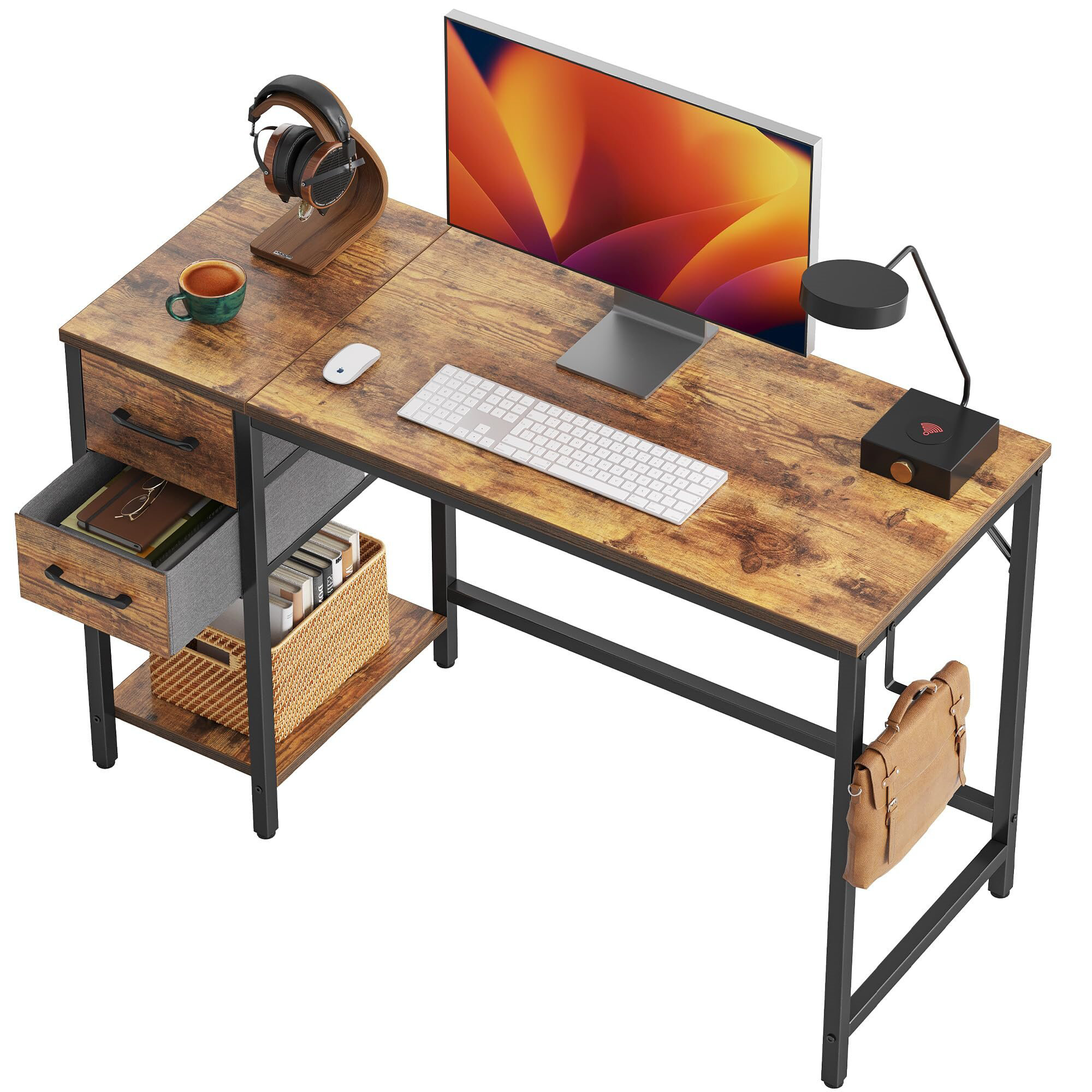 Latitude Run® 40 Inch Computer Home Office Desk with 2 Drawers | Wayfair