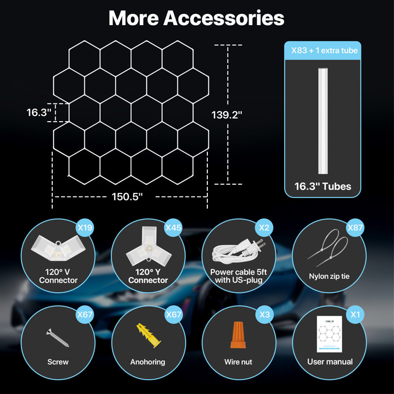 Wrought Studio™ Modern Hexagon LED Ceiling Light, DIY Honeycomb Design ...