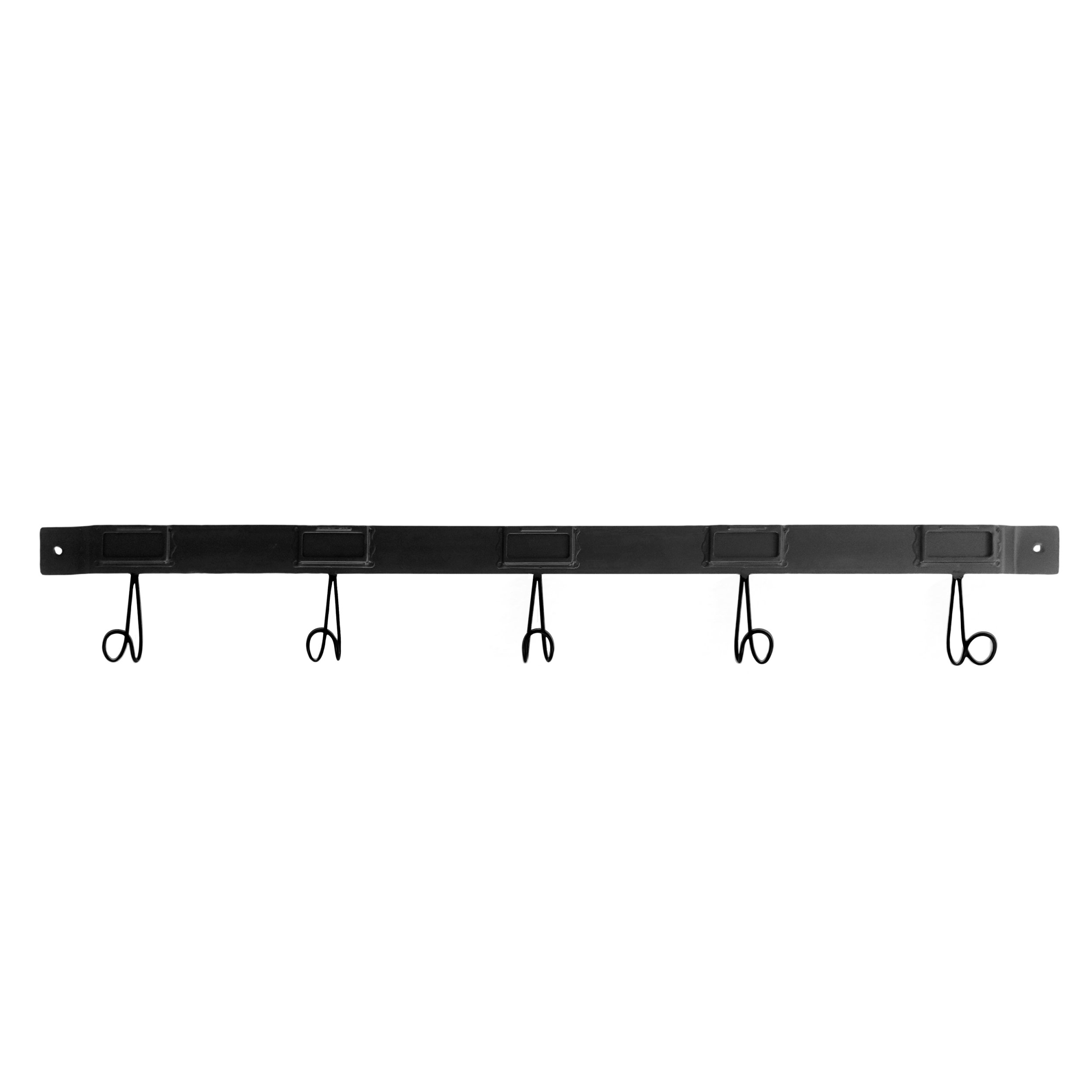 17 Stories Metal 30 in. Black Five Loop Wall Hooks | Wayfair