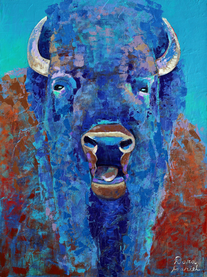 Made & Curated Bellowing Bison by Dara Daniel - Painting | Wayfair