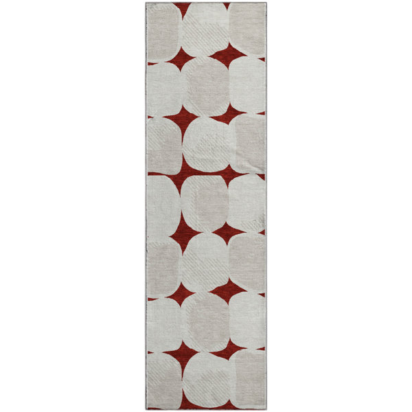 Bungalow Rose Premium Machine Washable Prisco Burgundy Rug | Wayfair