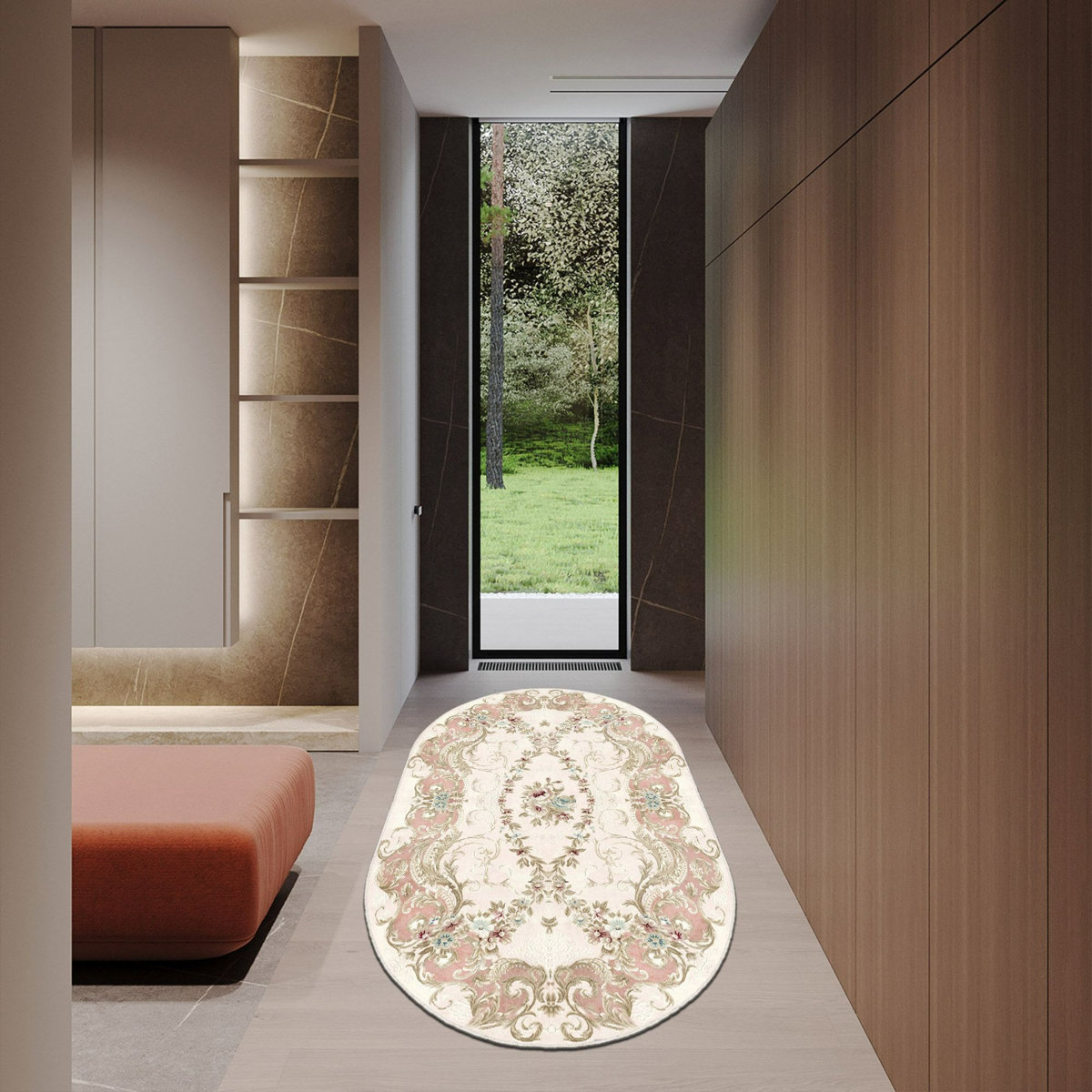 East Urban Home Oval Rockwell Oriental Machine Made Power Loomed Area ...