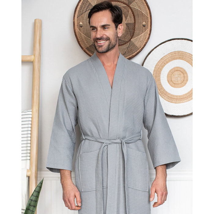 LOTUS LINEN Waffle Robes - Lightweight Cotton Spa Bathrobe & Reviews ...